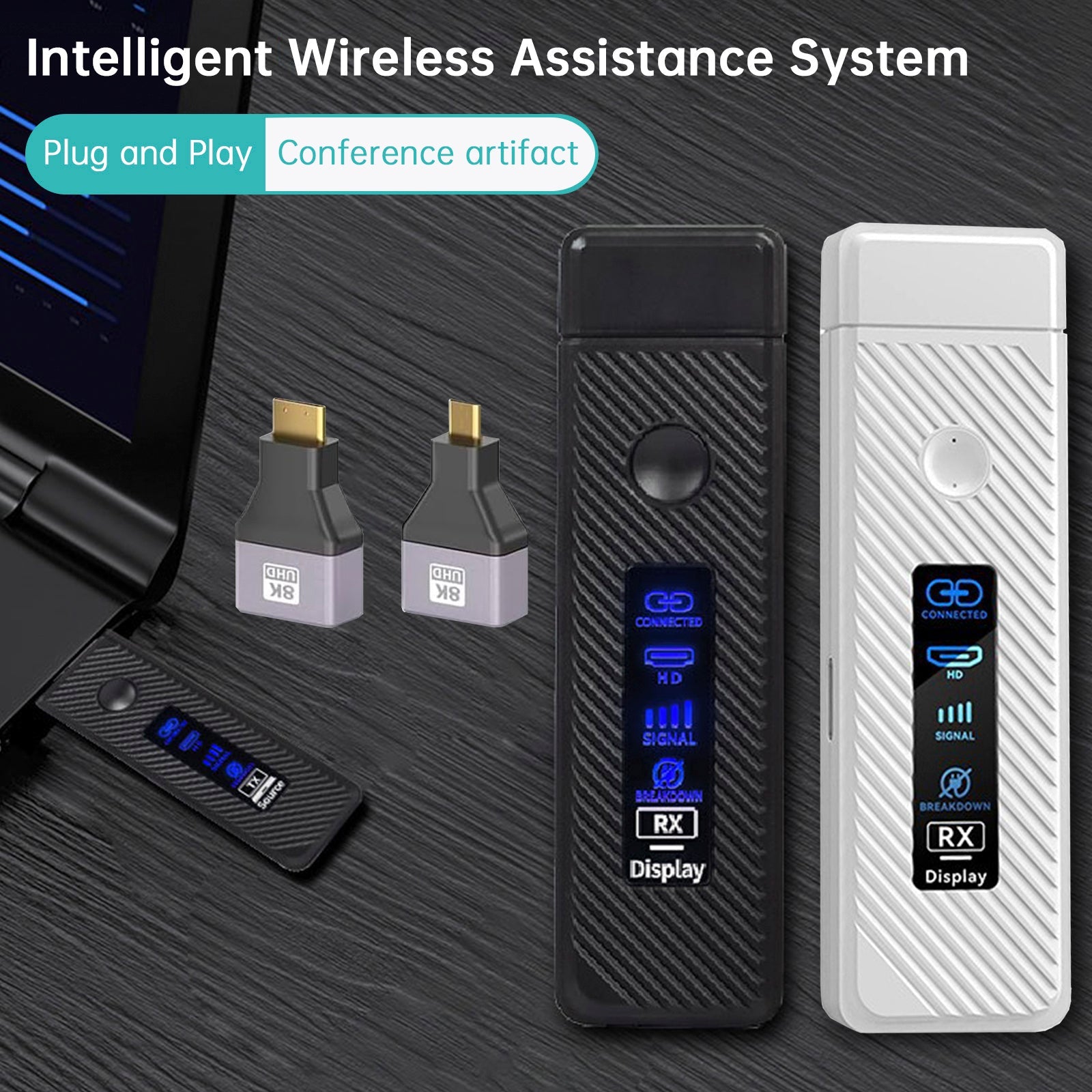 Proiettore wireless HDMI con schermo singolo HD 1080P 50M Trasmettitor ...