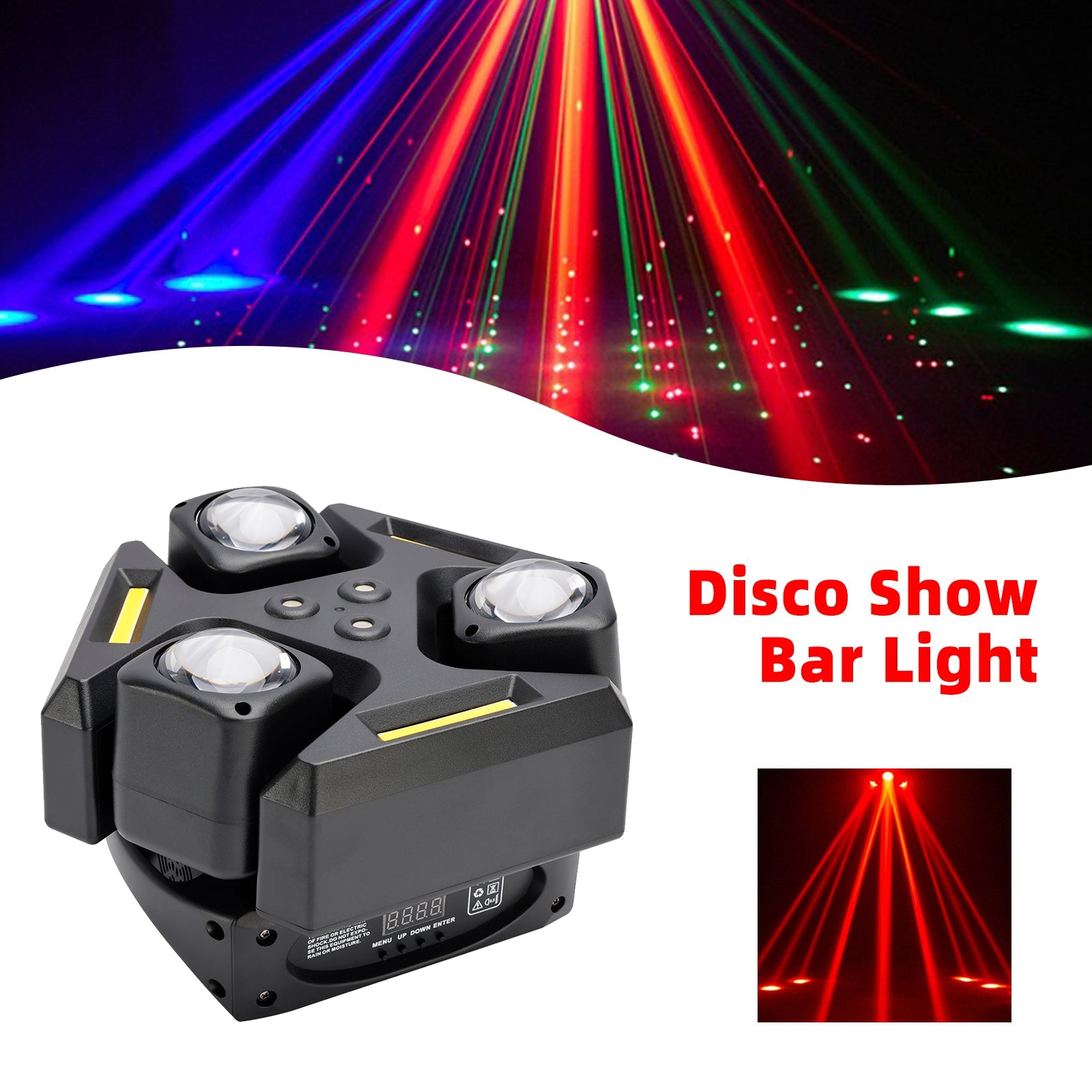 Luce laser rotante RGBW da 150 W per DJ, effetto palco, festa, discote ...