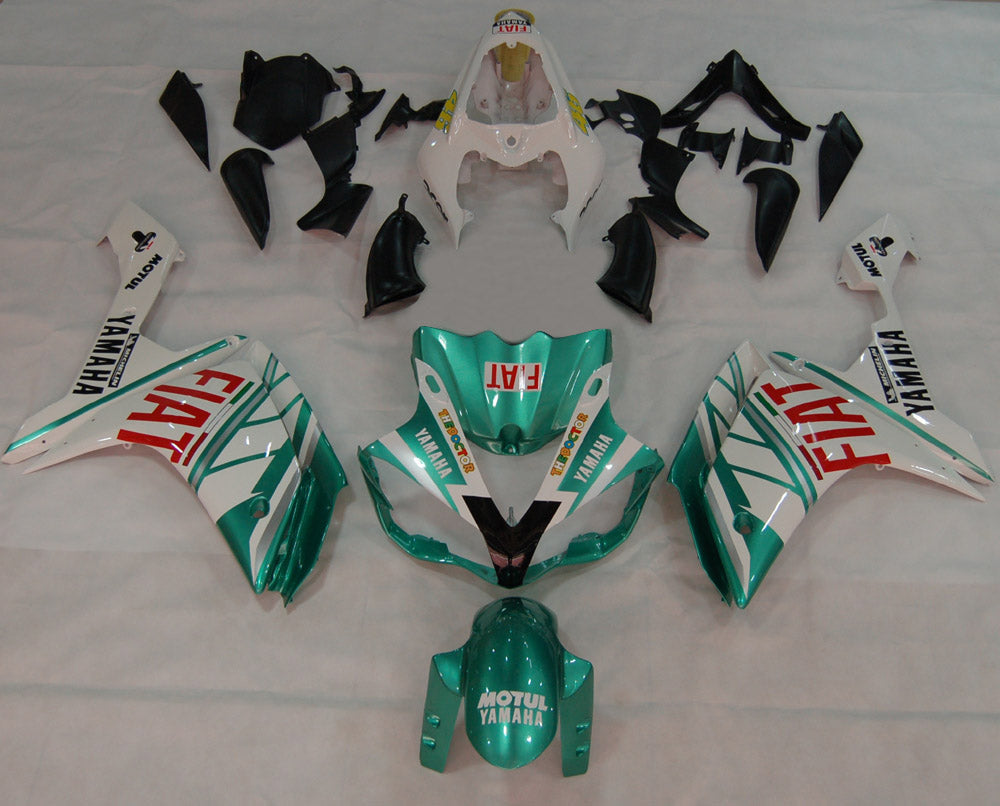 Fairings Yamaha YZF-R1 Green Emerald White FIAT (2007-2008) – mimotore