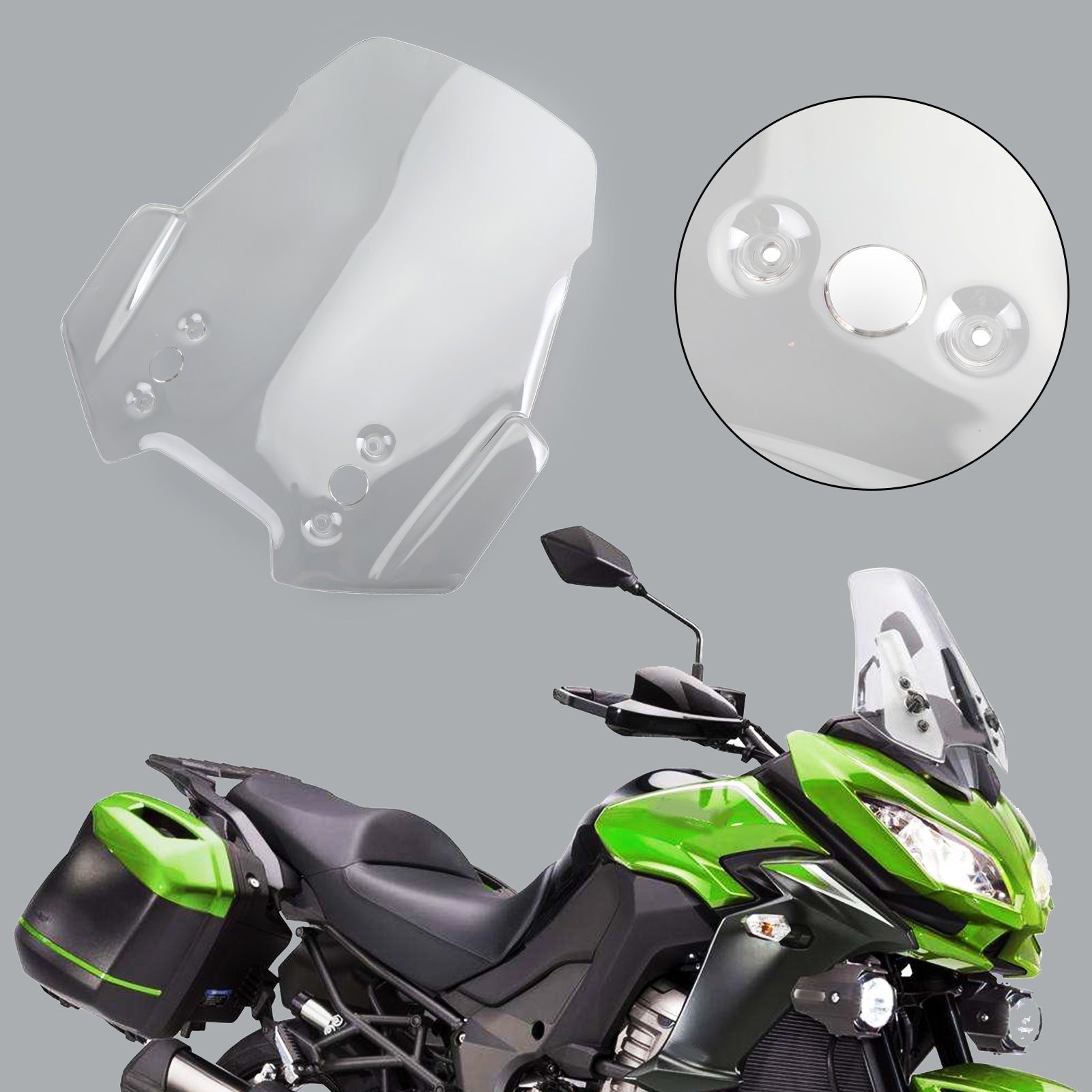 ABS Windshield Windscreen For Kawasaki 2015-18 Versys 650 1000 KLE650 ...